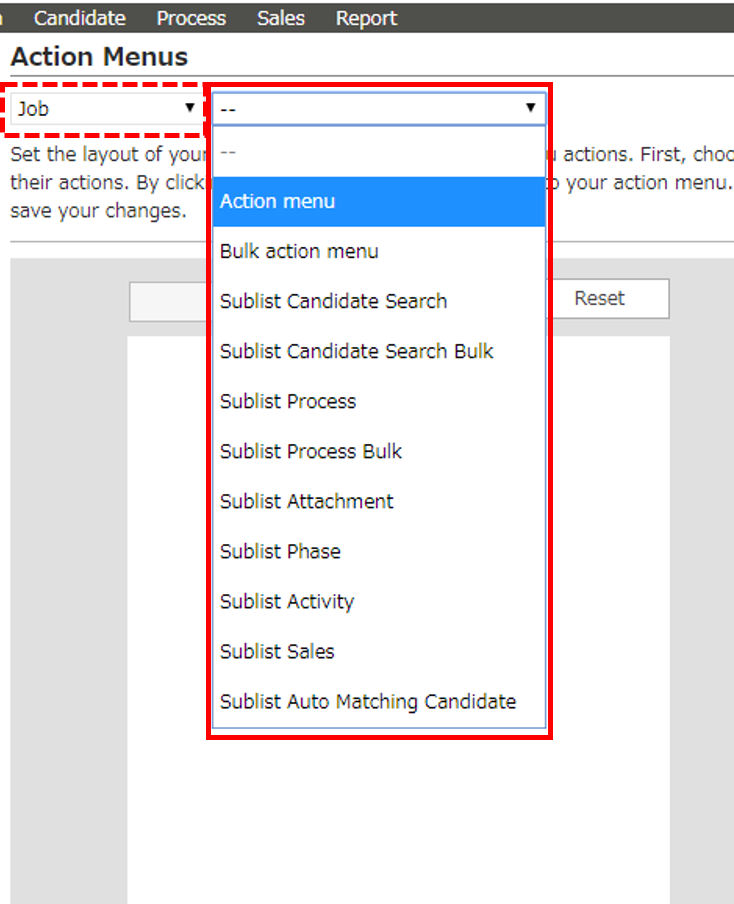 Action Menu Customization – Help Center