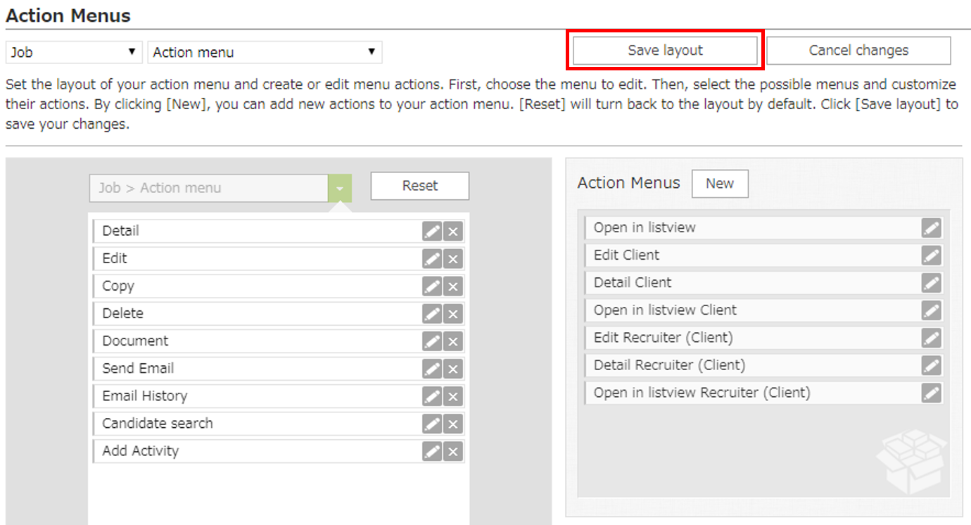 Action Menu Customization – Help Center