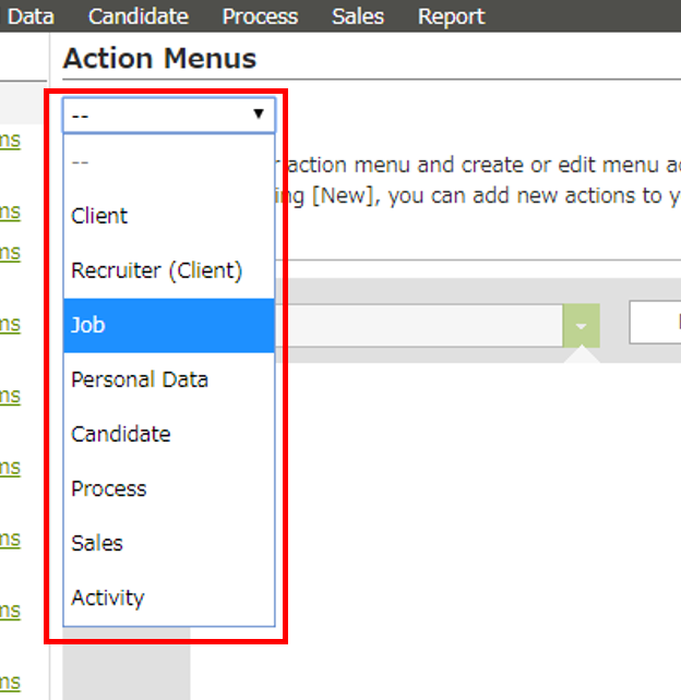 Action Menu Customization – Help Center